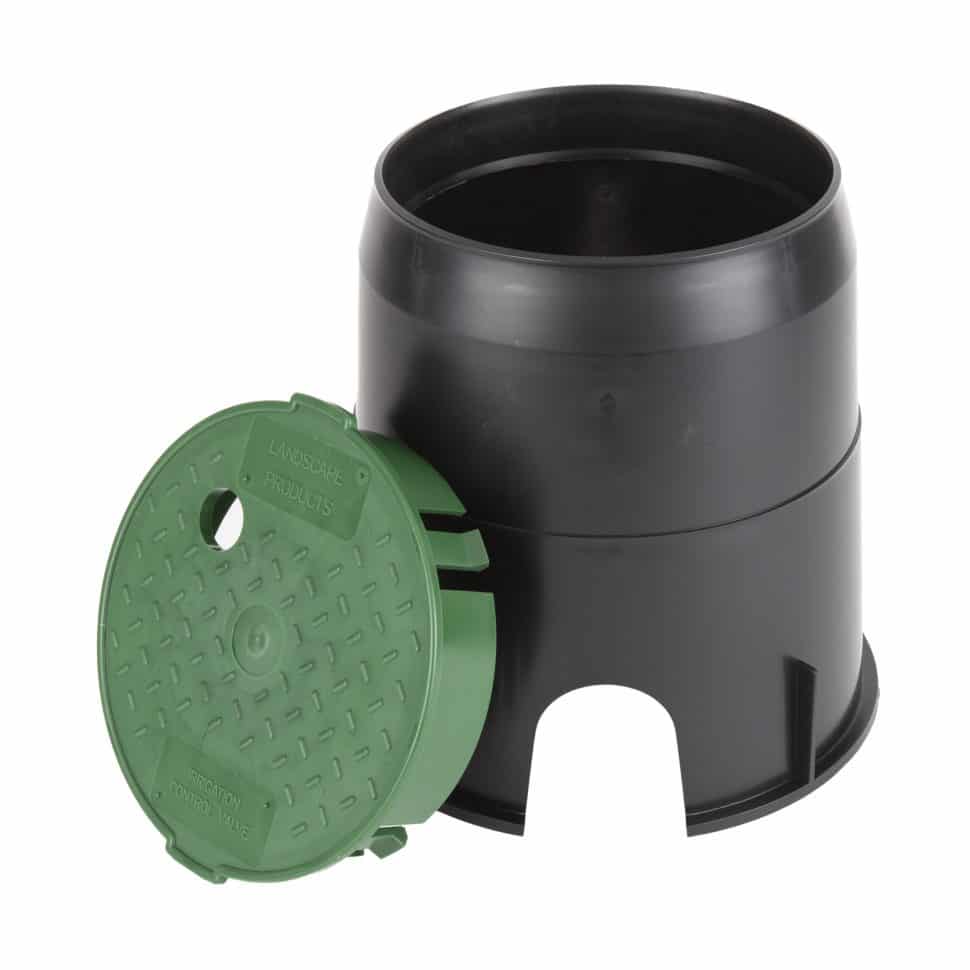 7-inch Round Valve Box with Green Lid - Landscape Products Inc.