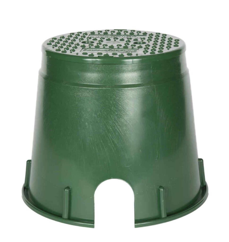 10-inch Round Valve Box Green w/ Lid - Landscape Products Inc.